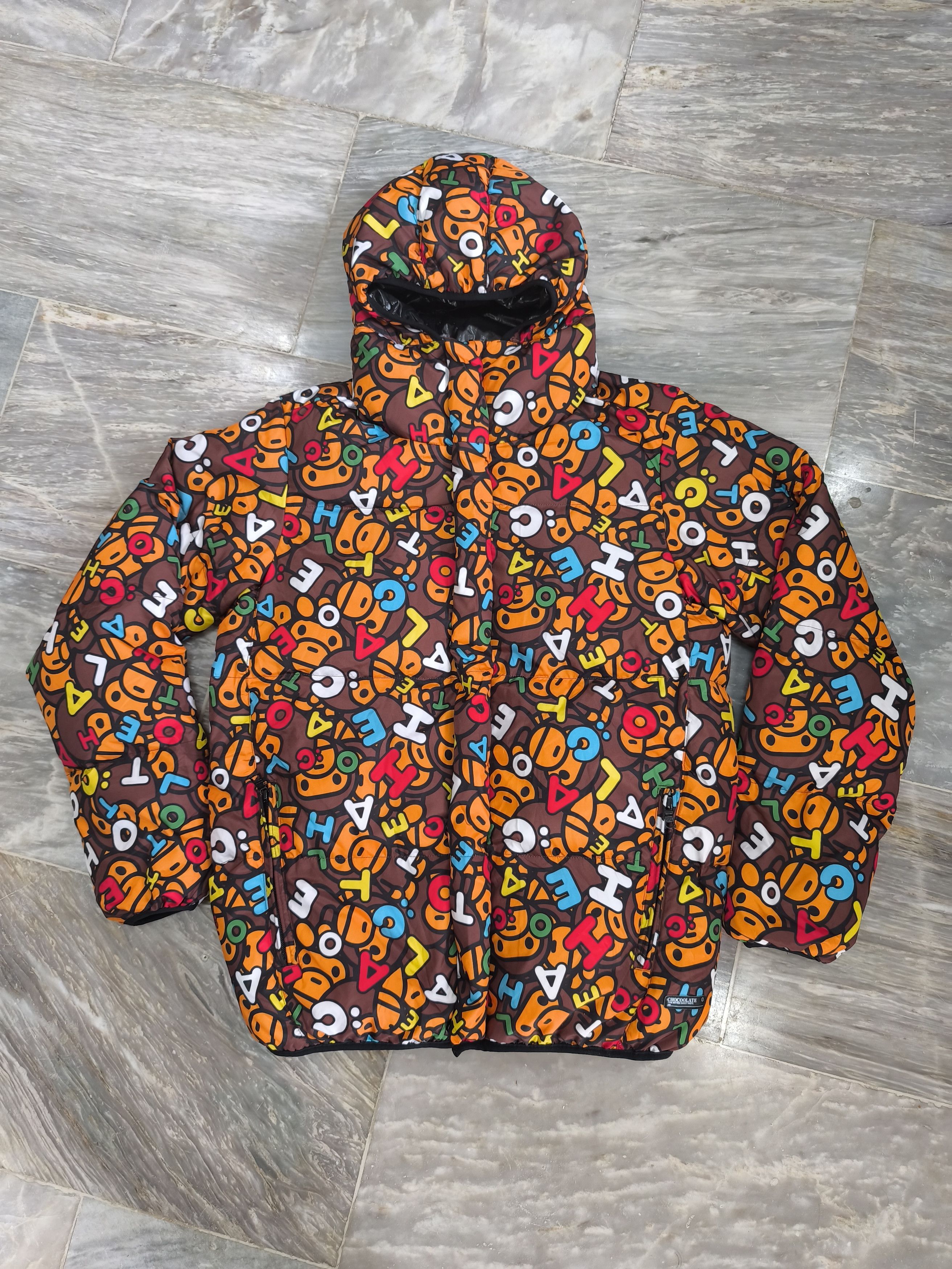 Bape Bape (Baby Milo) x Chocoolate Puffer Jacket Reversible | Grailed