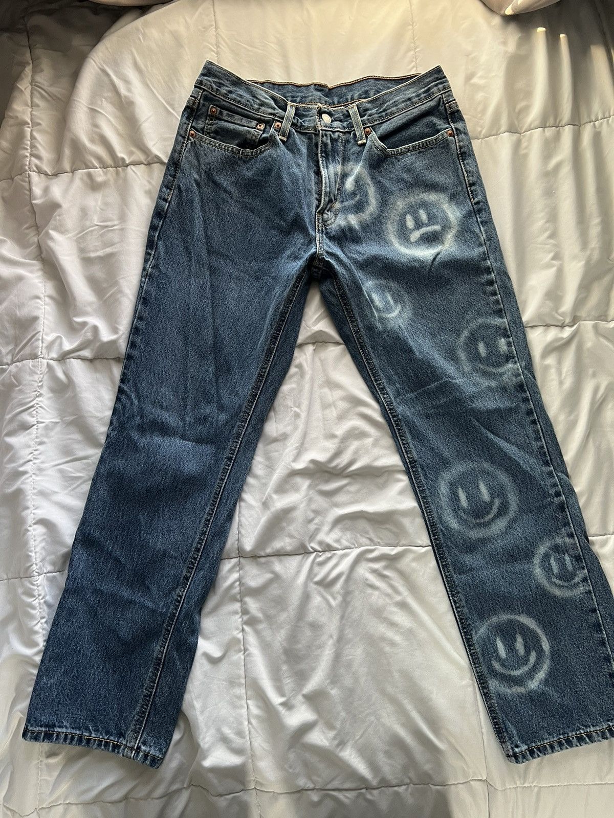 Japanese Brand × Levi's × Vintage Custom Levi 541 Bleached Smiley Pants ...