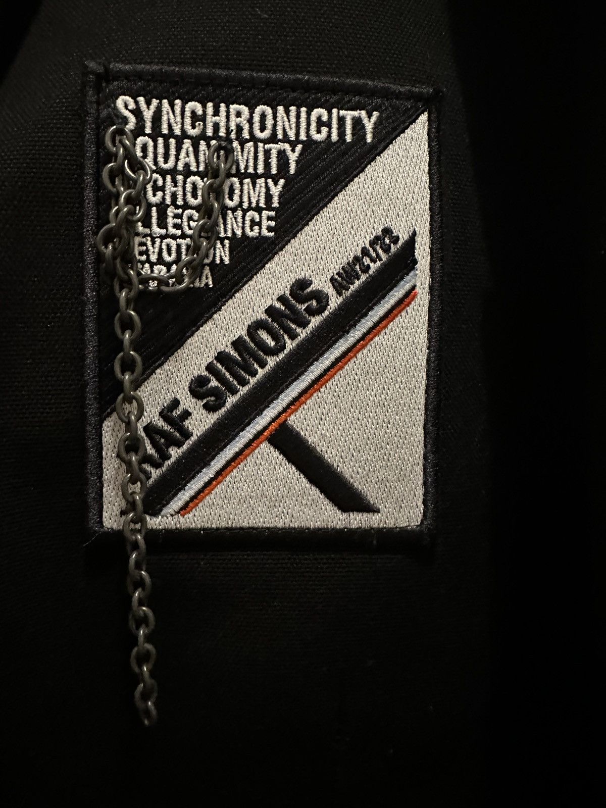 Raf Simons Raf Simons Oversized Blazer with patchwork & chain detail ...