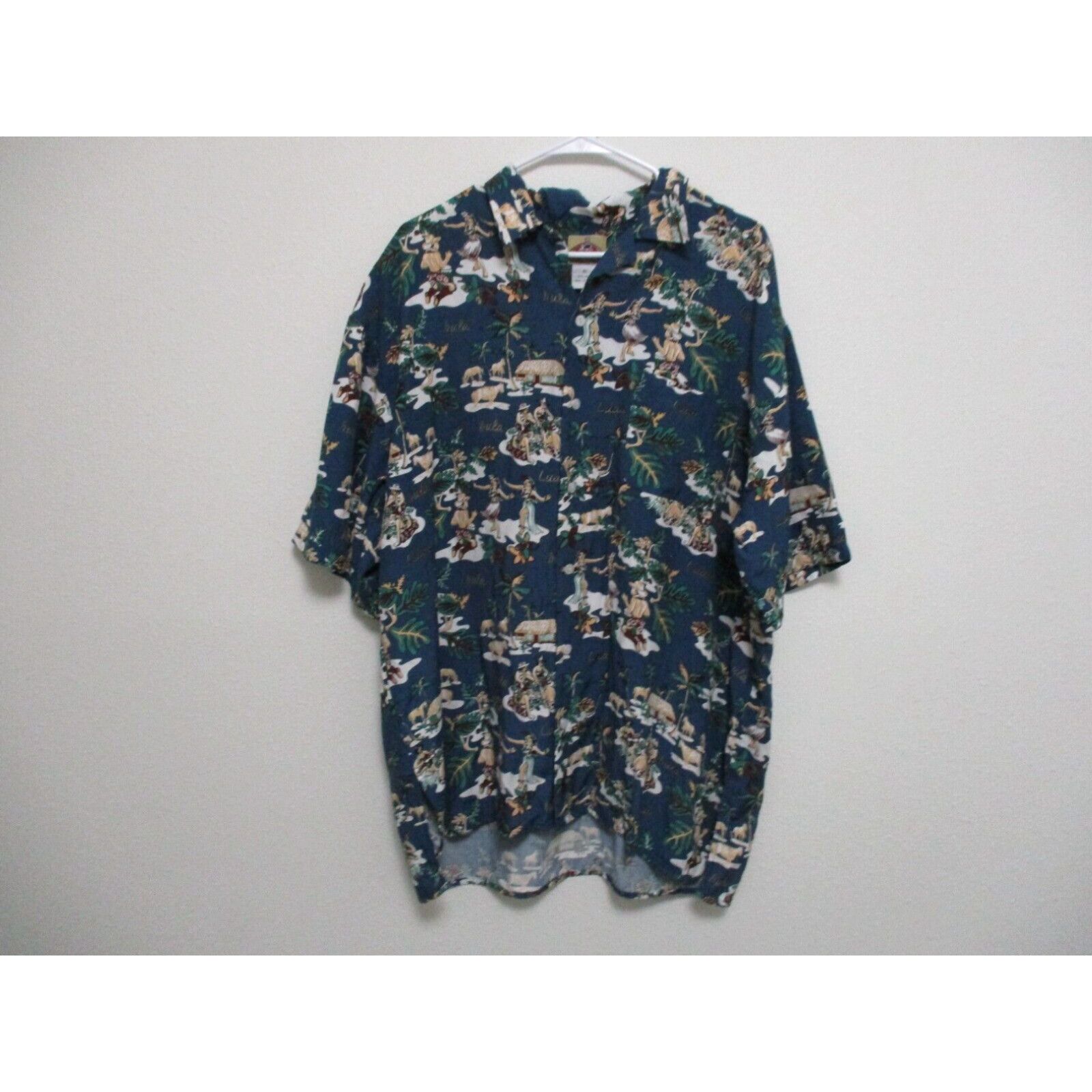 Vintage Barn Fly Shirt Mens Extra Large Blue Hawaiian Beach Button Surf ...