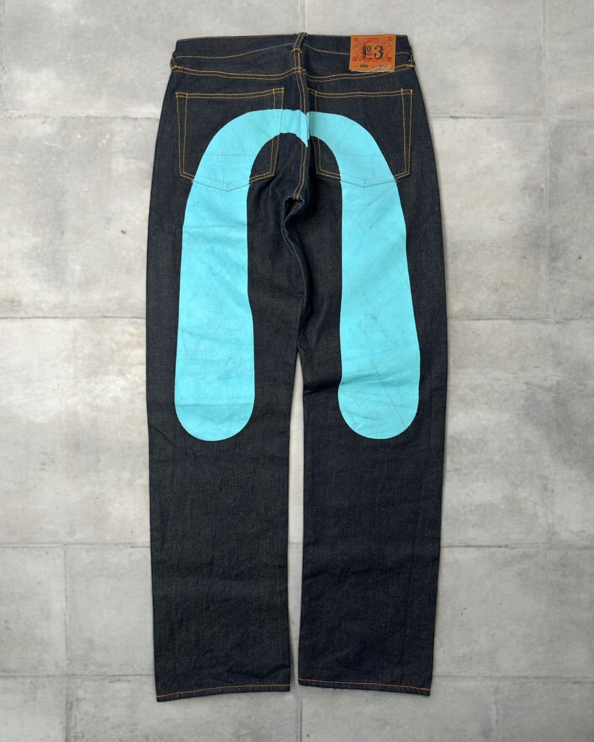 Evisu × Vintage Evisu selvedge denim jeans Rare Baby Blue Daicock logo swag | Grailed