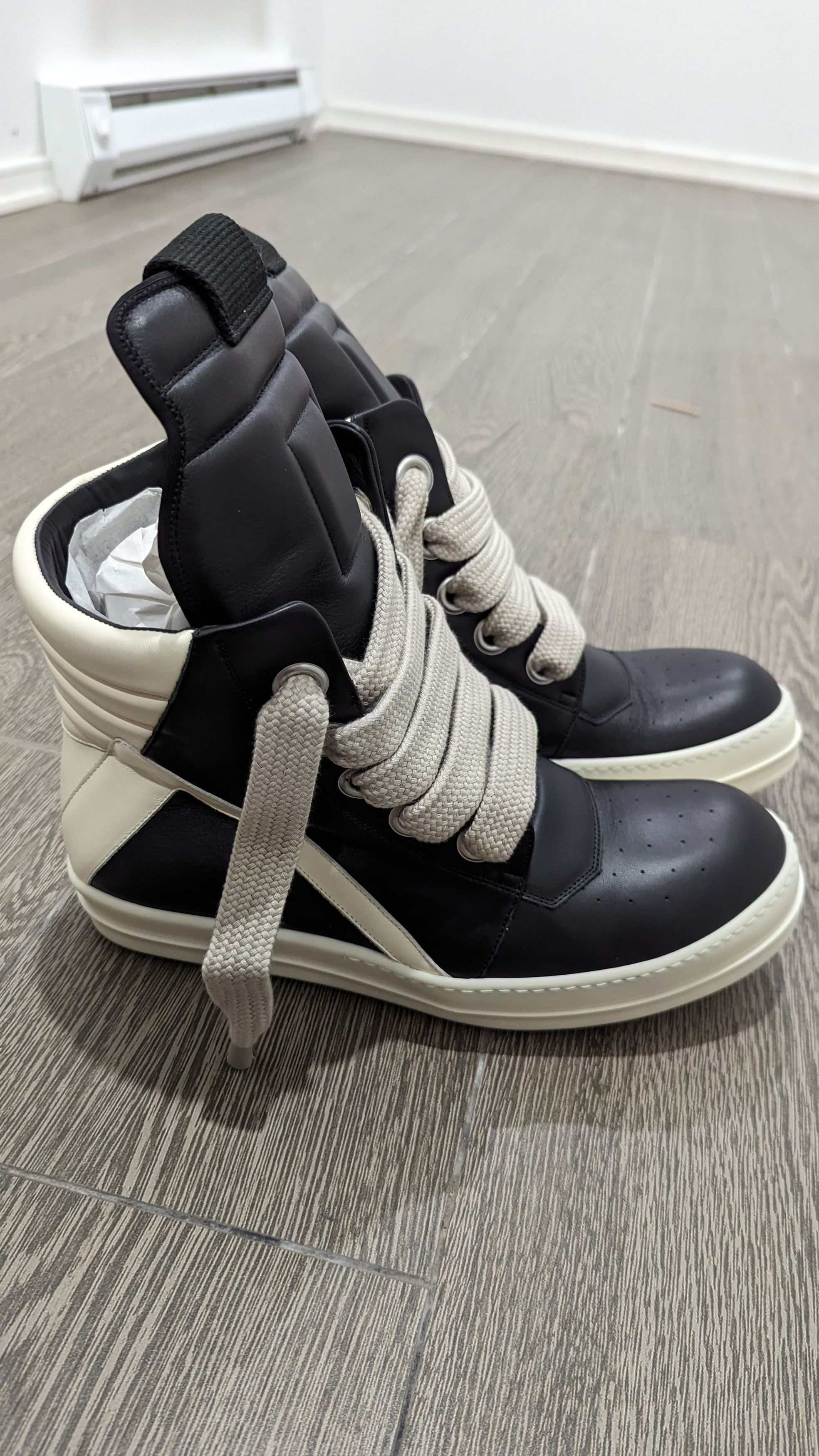 Rick Owens Rick Owens Geobasket Jumbo Laces Sneakers New 46 | Grailed