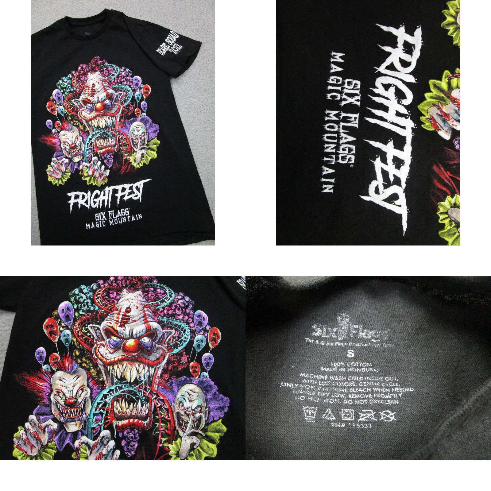 Vintage Fright Fest Shirt Mens S Black Six Flags Magic Mountain 2022 ...