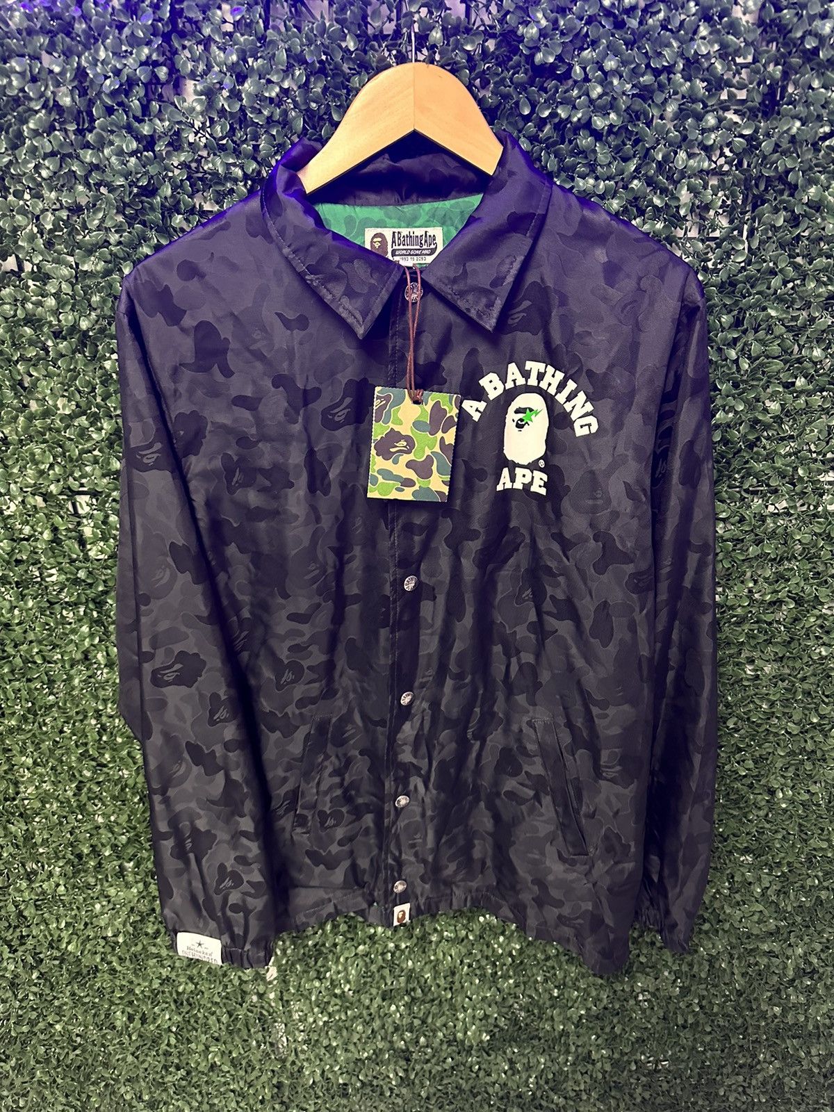 Bape Bape x Heineken 100 Jacquard Camo Coach Jacket | Grailed