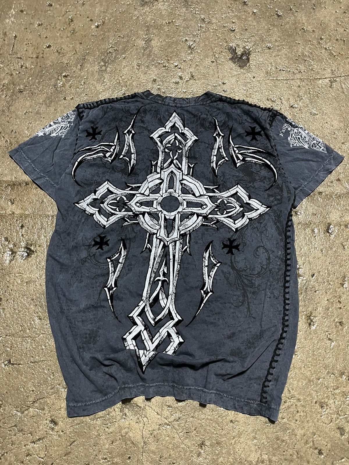 Affliction × Tapout × Vintage Crazy Y2K Affliction Style Grunge Cross ...