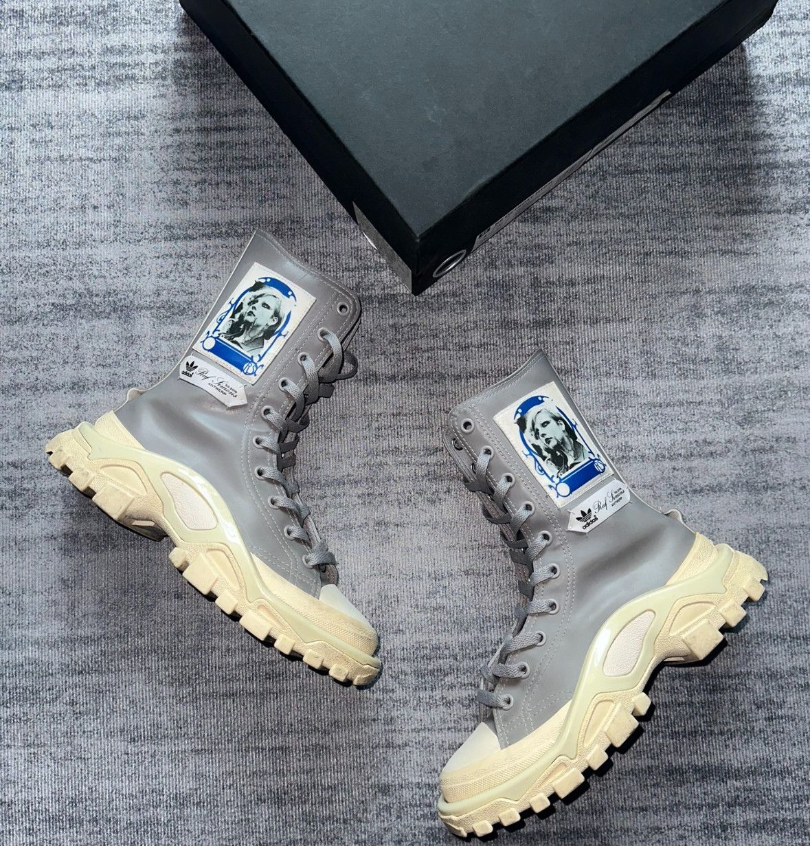 Raf Simons Raf Simons x Adidas Detroit High Portrait High Boots | Grailed