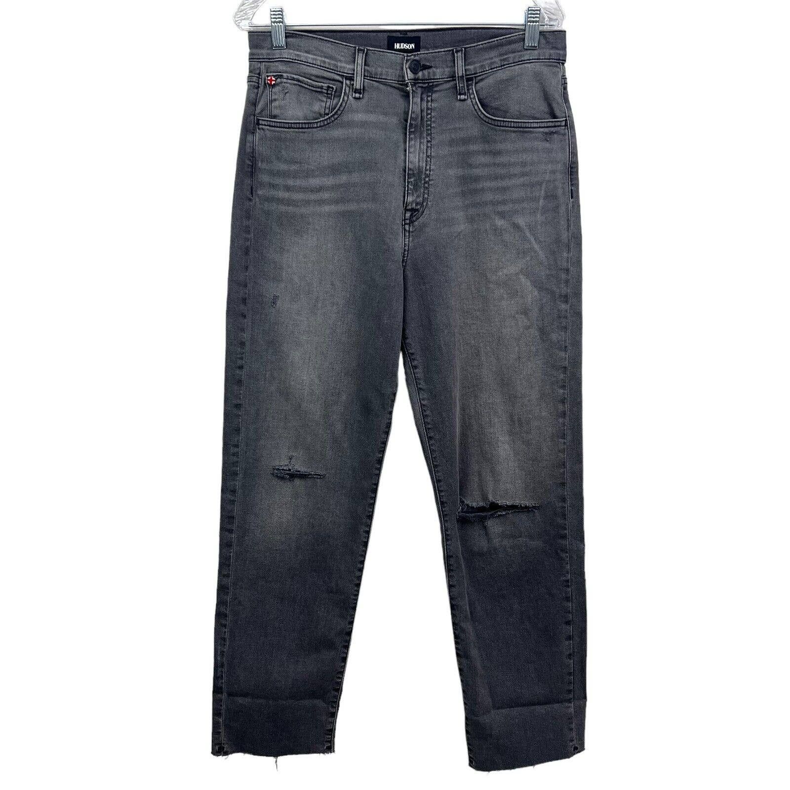 Hudson Hudson Kass Jeans Hi Rise Straight Ankle Distressed Raw Hem ...