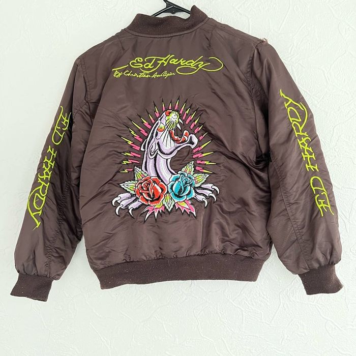 Ed Hardy Vintage Ed Hardy Zip Tattoo Jacket Logo EMBROIDERED PANTHER ...