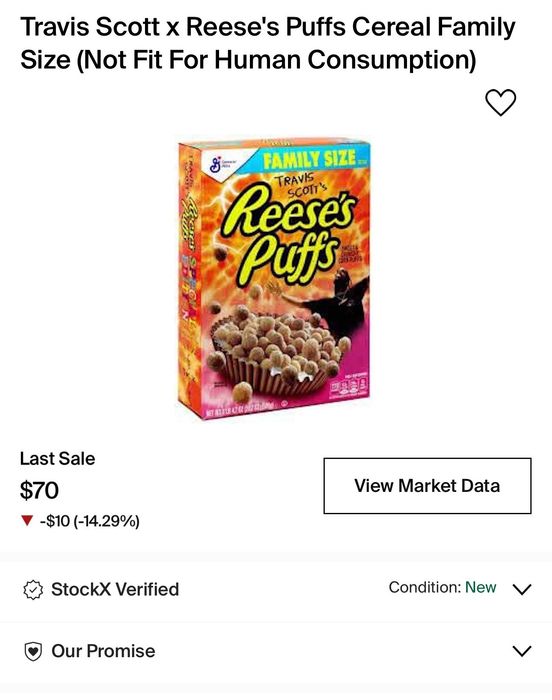 Travis Scott Travis Scott x Reese's Puffs Cereal | Grailed