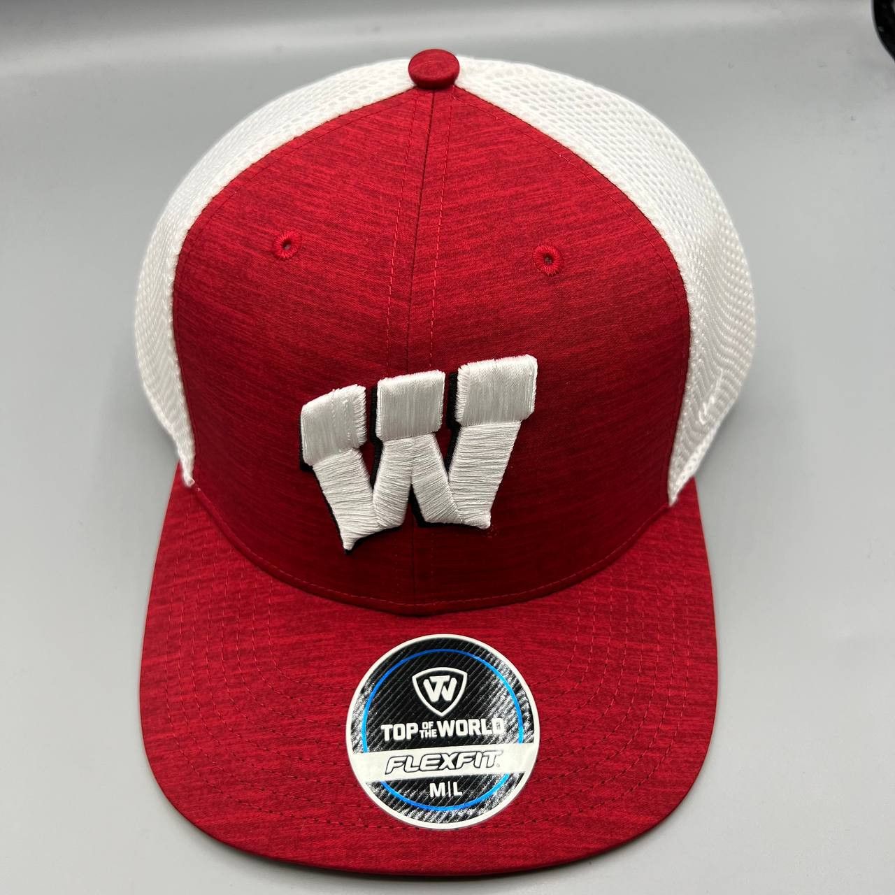 Top Of The World Wisconsin Badgers Trucker Hat Men M-L Stretch Fitted ...