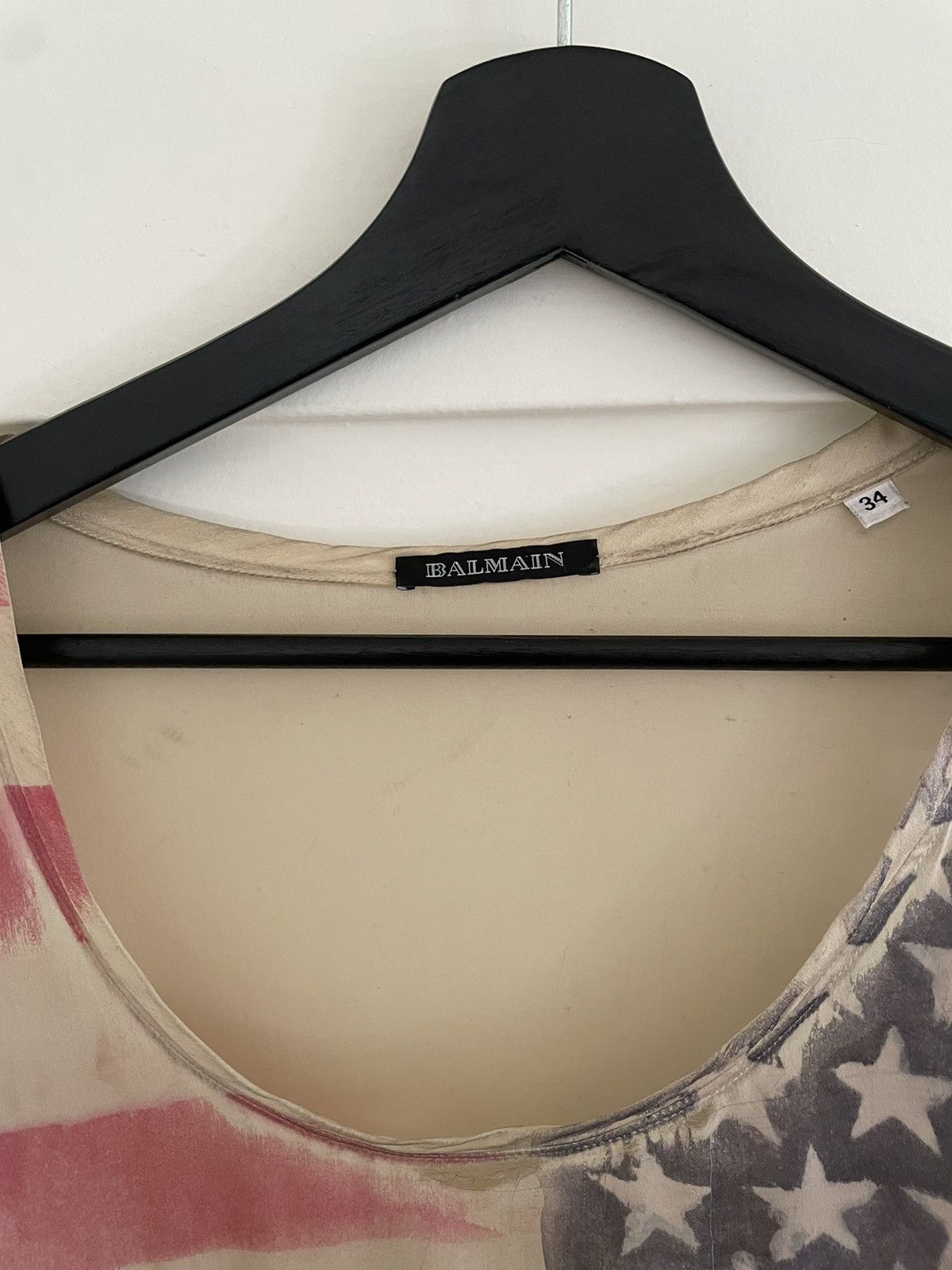 Balmain SS11 Distressed American Flag Tank | Grailed