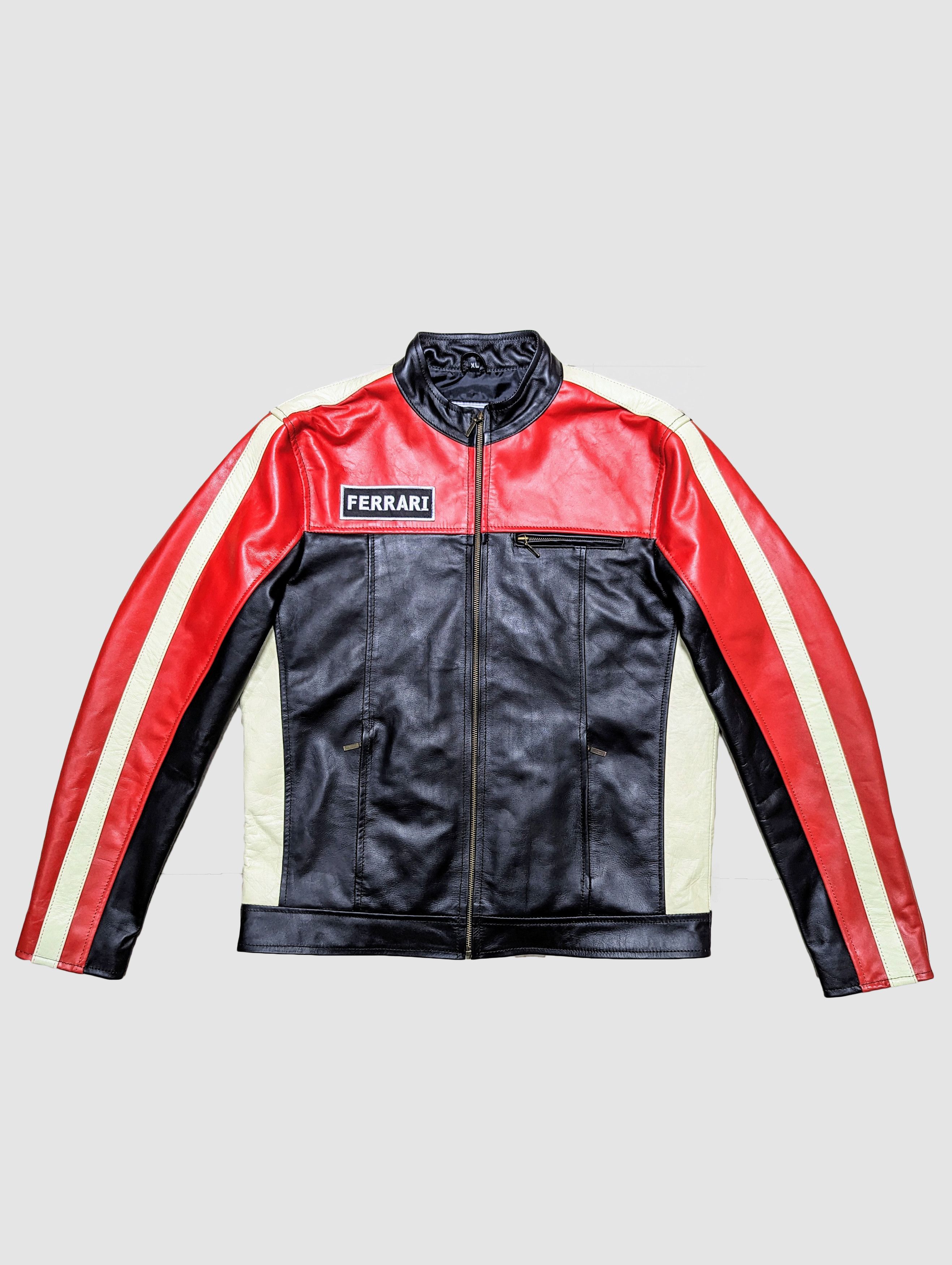 Ferrari × Leather Jacket × Racing 🔥🔥 Ferrari 90s Racing Leather Jacket ...
