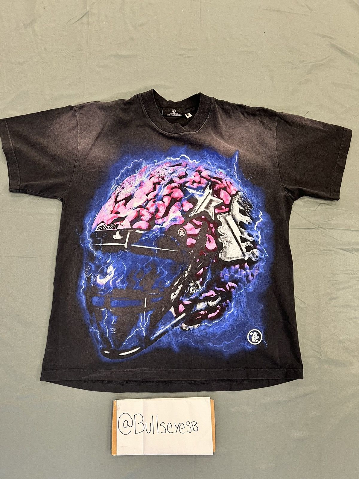 HELLSTAR Hellstar Studio Brain Helmet Black T-Shirt | Grailed