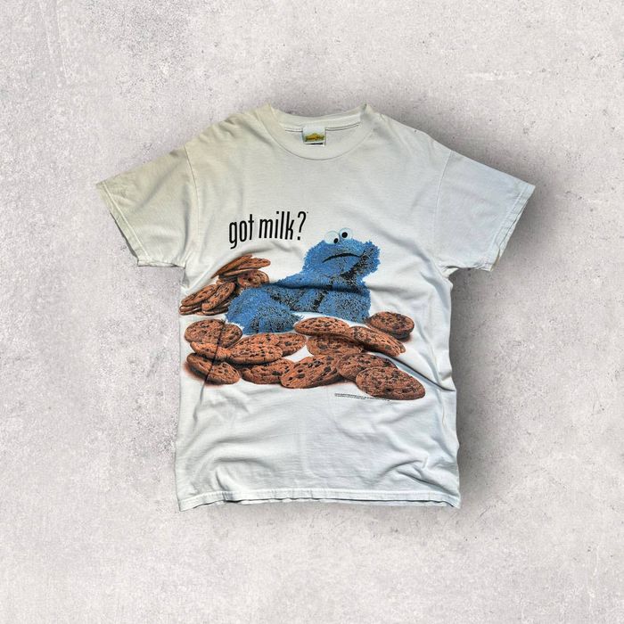 Vintage Crazy Vintage Got Milk Cookie Monster Promo T-Shirt Rare Med ...