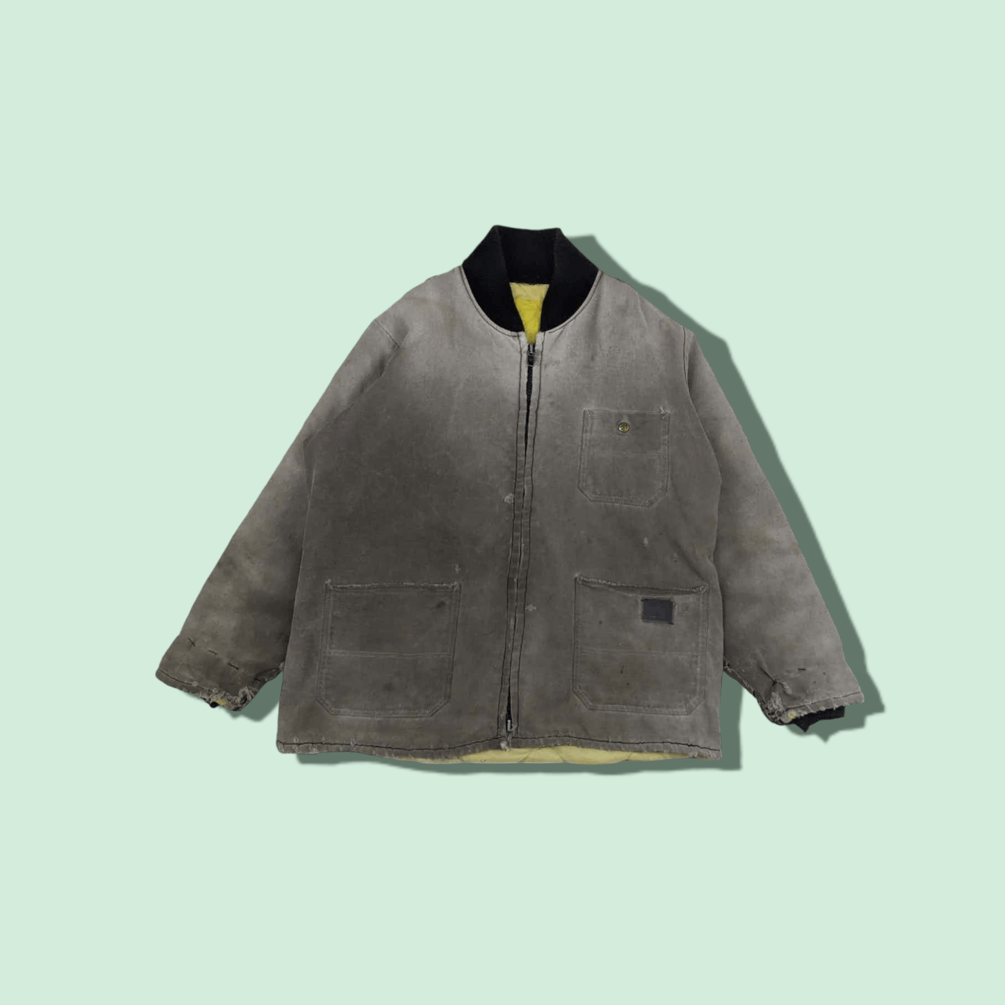 Vintage 80's CAT CATERPILLER Heavy Winter Worker Jacket Bomber Style ...