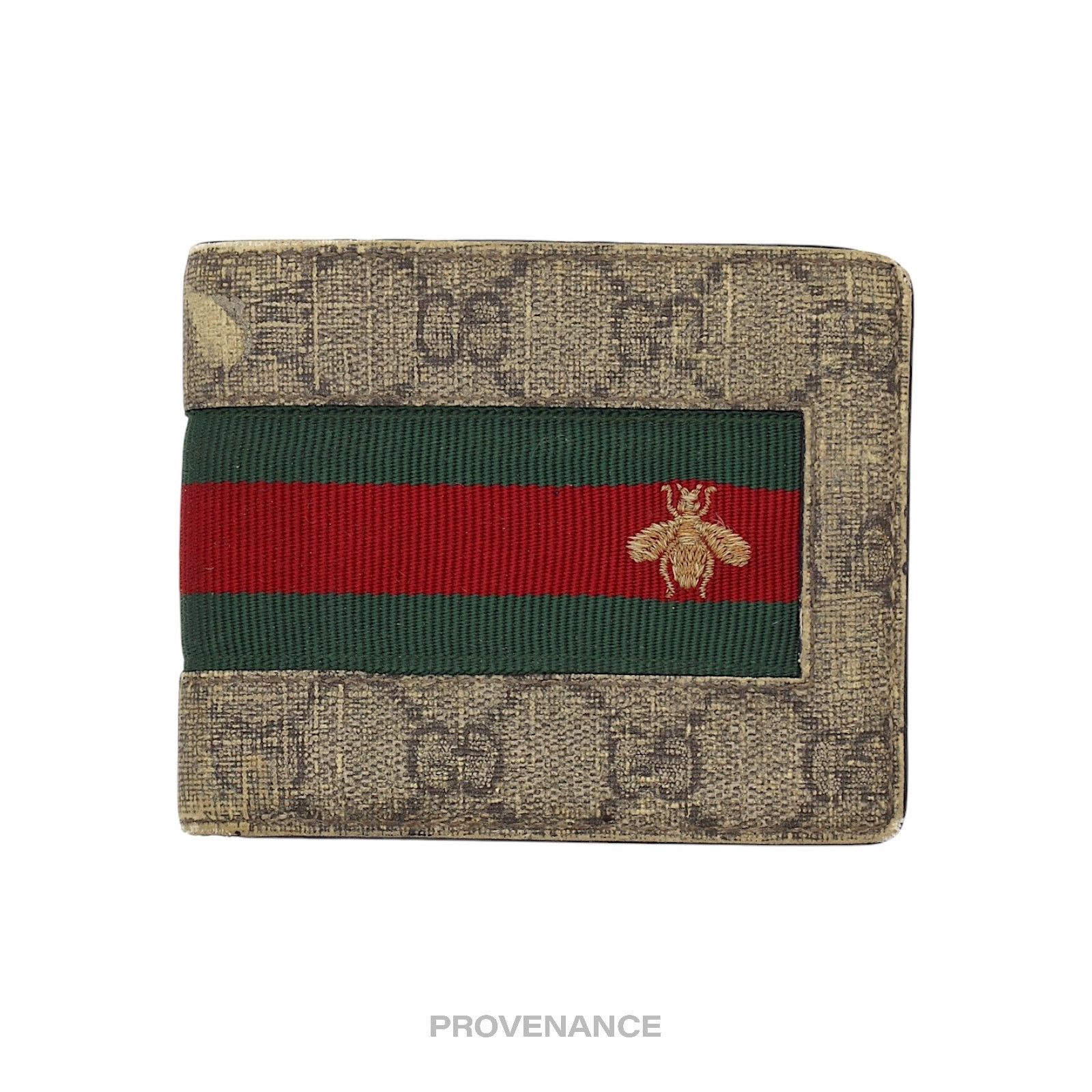 Gucci 🔴 Gucci GG Supreme 8CC Bifold Wallet - Signature Web Bee | Grailed