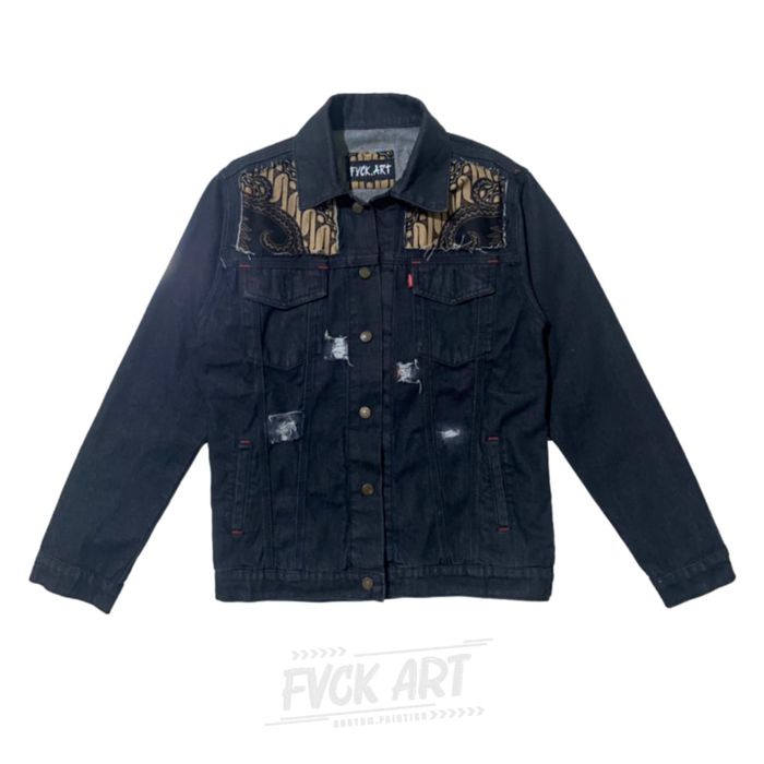 Custom Jacket Indonesian Culture Denim Jacket by Fvck.Art | Grailed