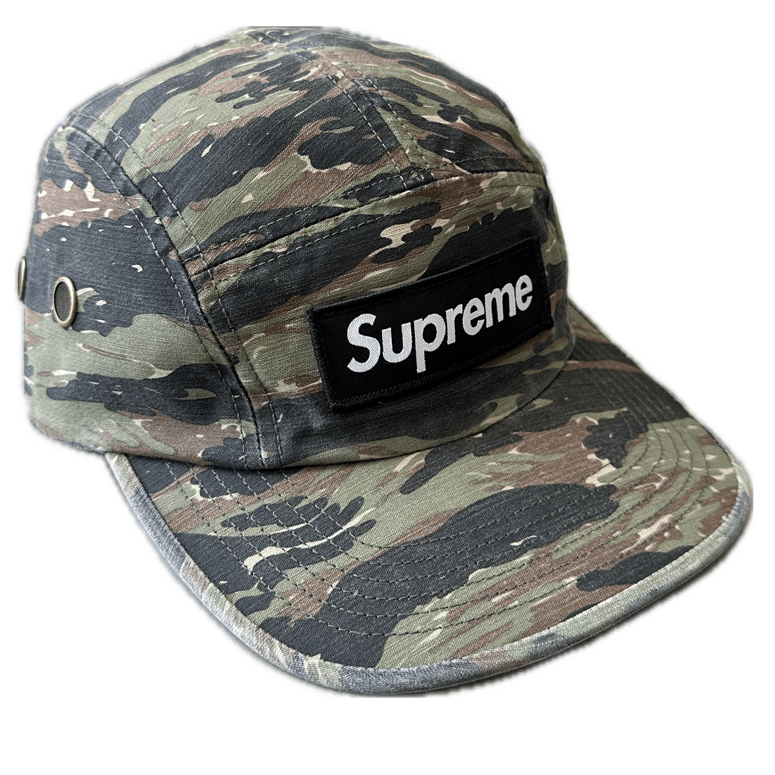 Supreme Supreme Olive Camo Canvas Military Box Logo Hat Camp Cap | Grailed