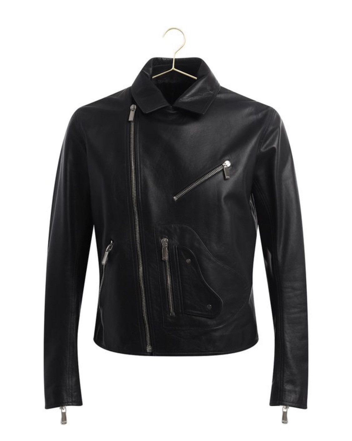 Dior Dior Leather Biker Zip Up Asymmetric Moto Jacket | Grailed
