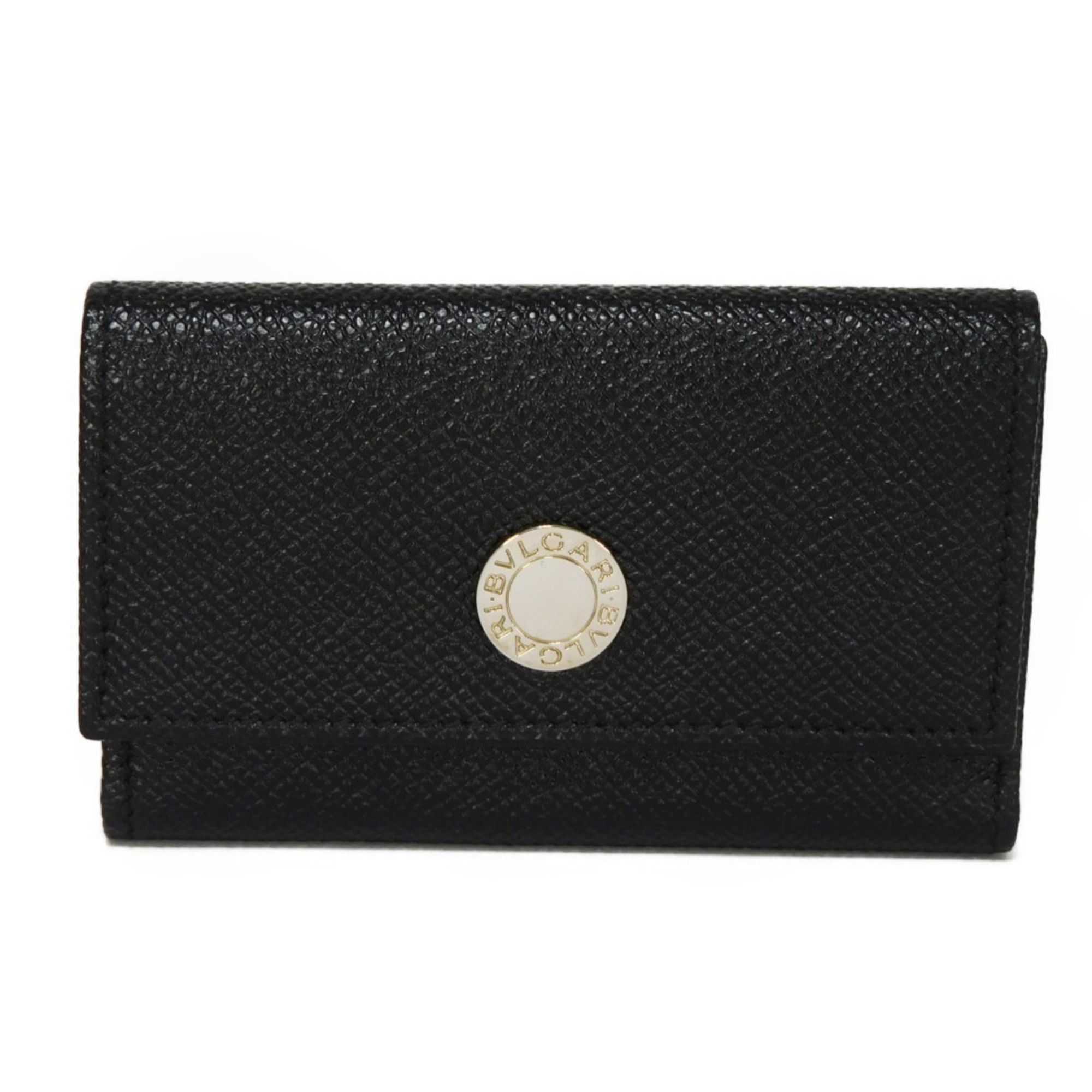 Bvlgari Bulgari BVLGARI Key Case Keychain Small Logo Button Grain Calf ...