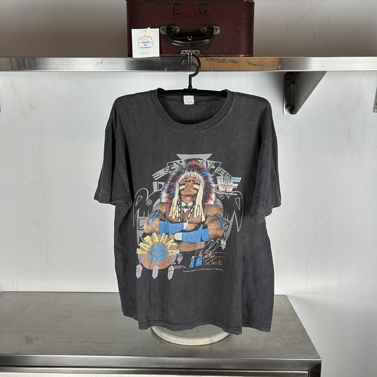 Vintage Vintage 1992 Chris Chavis Tatanka WWF WWE Wrestling shirt | Grailed