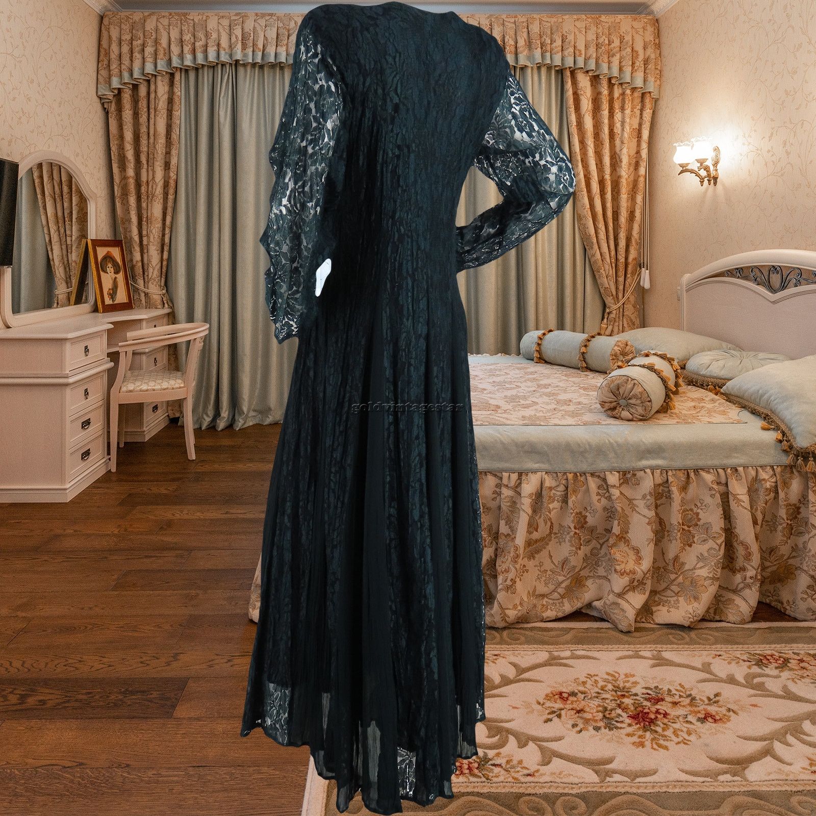 Other 90s Vintage Starina Goth Vampire Lace Green Dress L | Grailed