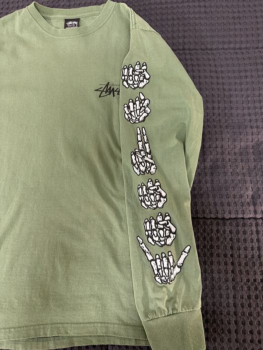 Stussy Stüssy Skeleton Hands L/S Tee | Grailed
