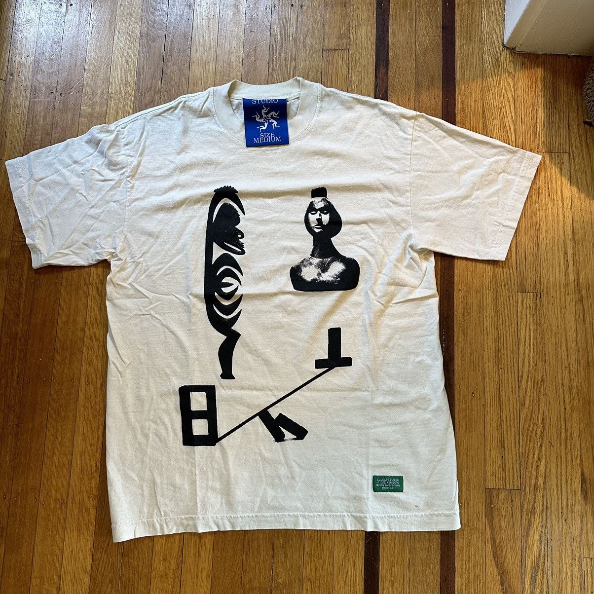 ALL CAPS STUDIO ALL CAPS STUDIO tee cream | Grailed
