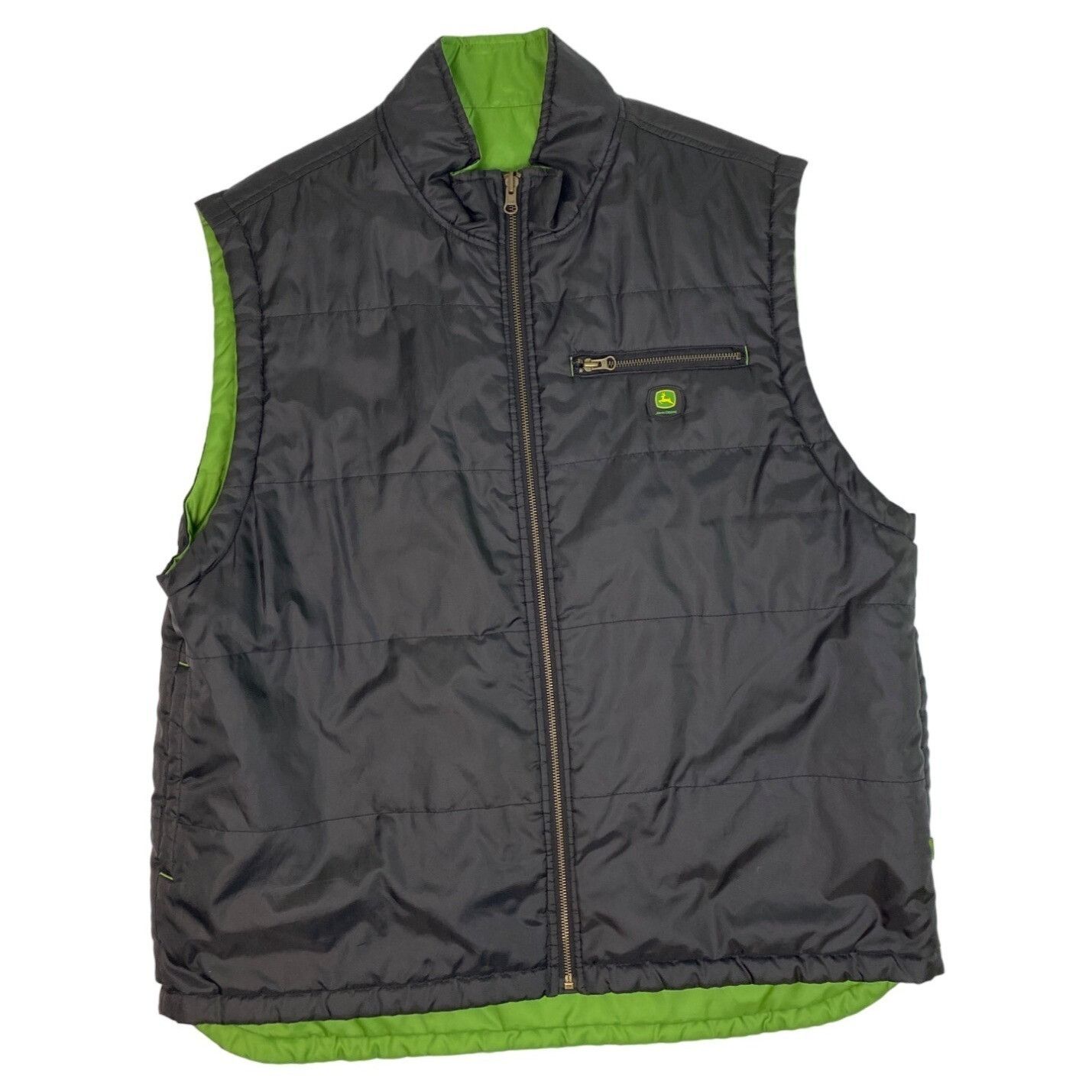 John Deere John Deere Men's Lightweight Vest XL Black Green Yellow 100% ...