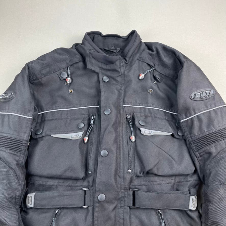 Vintage Bilt Motorcycle Jacket Small Black Padded Armor BLW 12 Biker ...