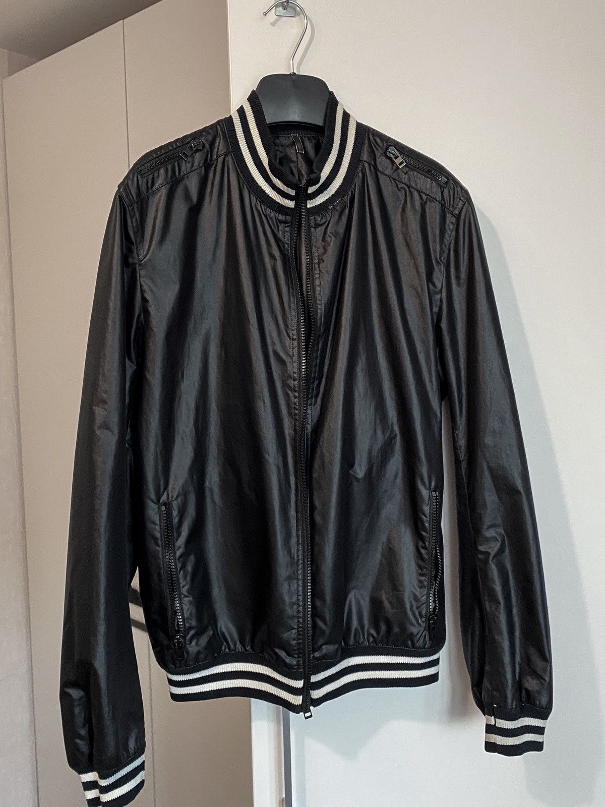 Dior SS06 Shiny Nylon Varsity Bomber Jacket | Grailed