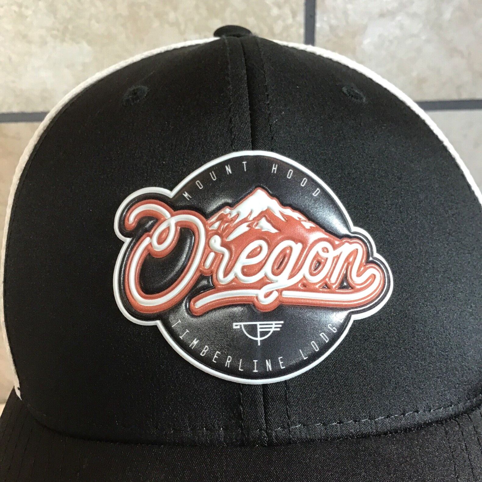 Vintage Oregon Mount Hood Timberline Lodge Hat Black White Snapback ...
