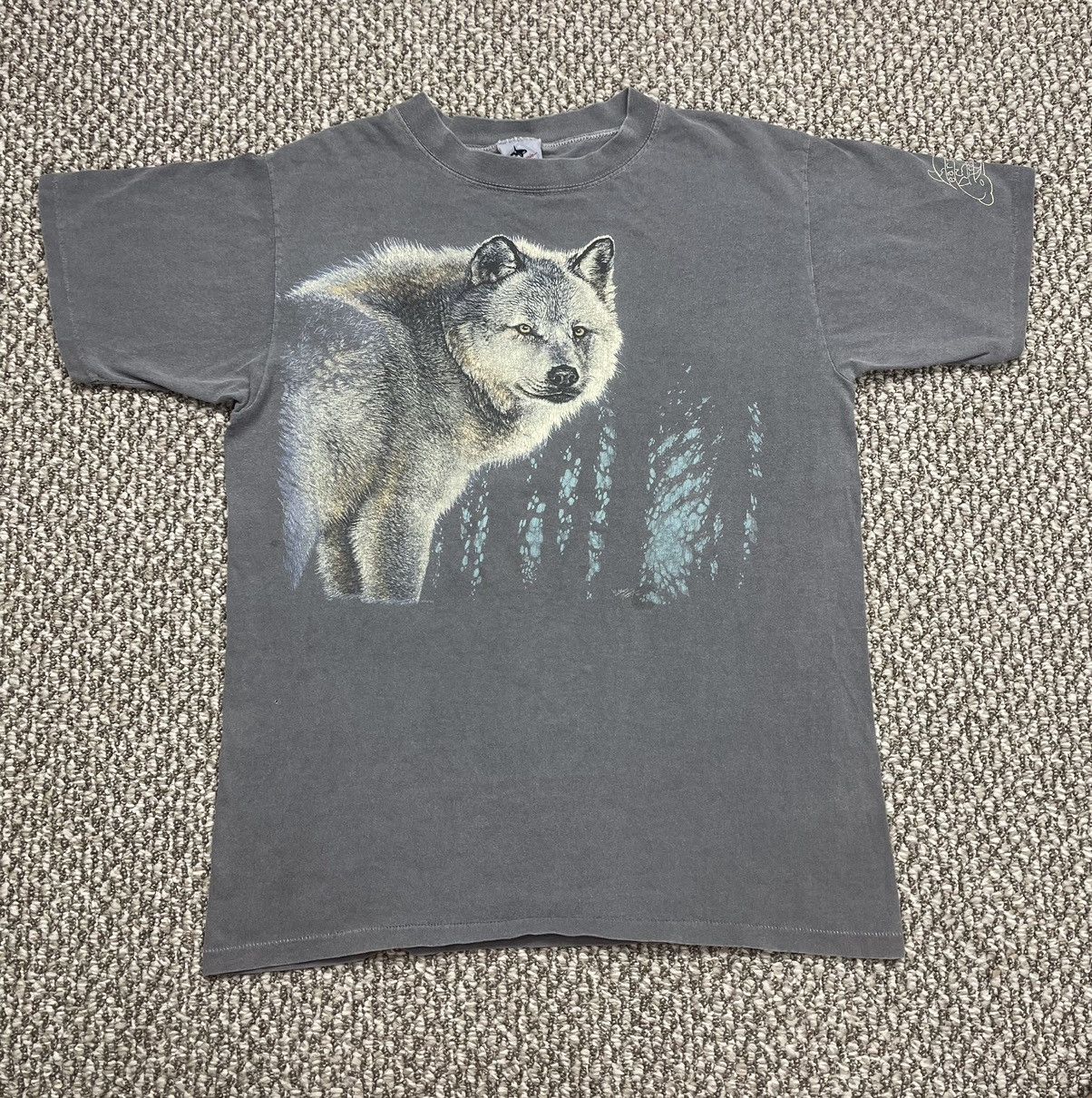 Animal Tee × Art × Vintage Vintage 90s Wolf Animal Tee Earth Treasure ...