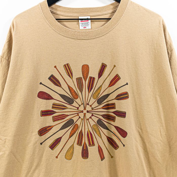 Vintage 1995 Richardson Boat Oar Paddle Rowing Brown Tonal T-Shirt ...