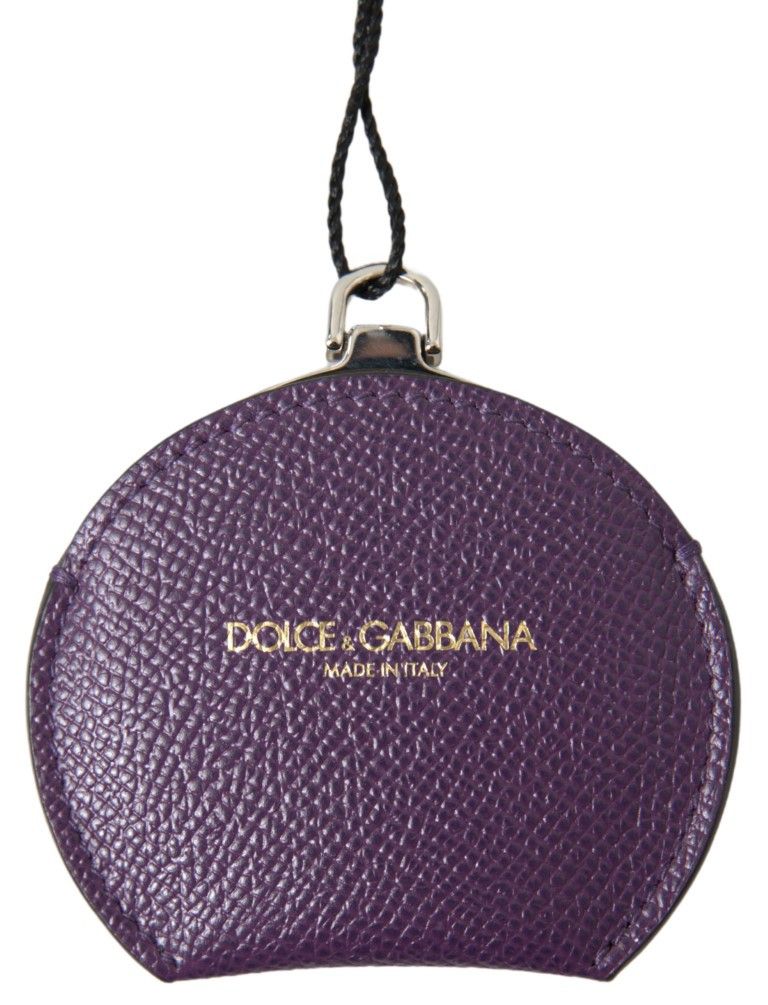 Dolce & Gabbana Dolce & Gabbana Purple Calfskin Leather Round Hand ...