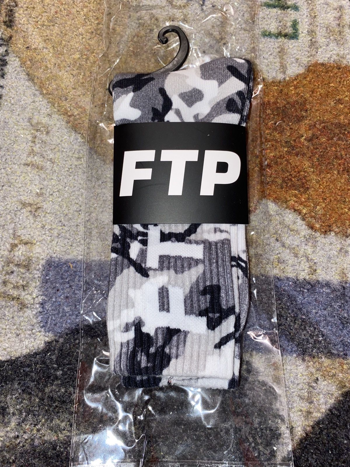Fuck The Population FTP SNOW CAMO LOGO SOCKS | Grailed