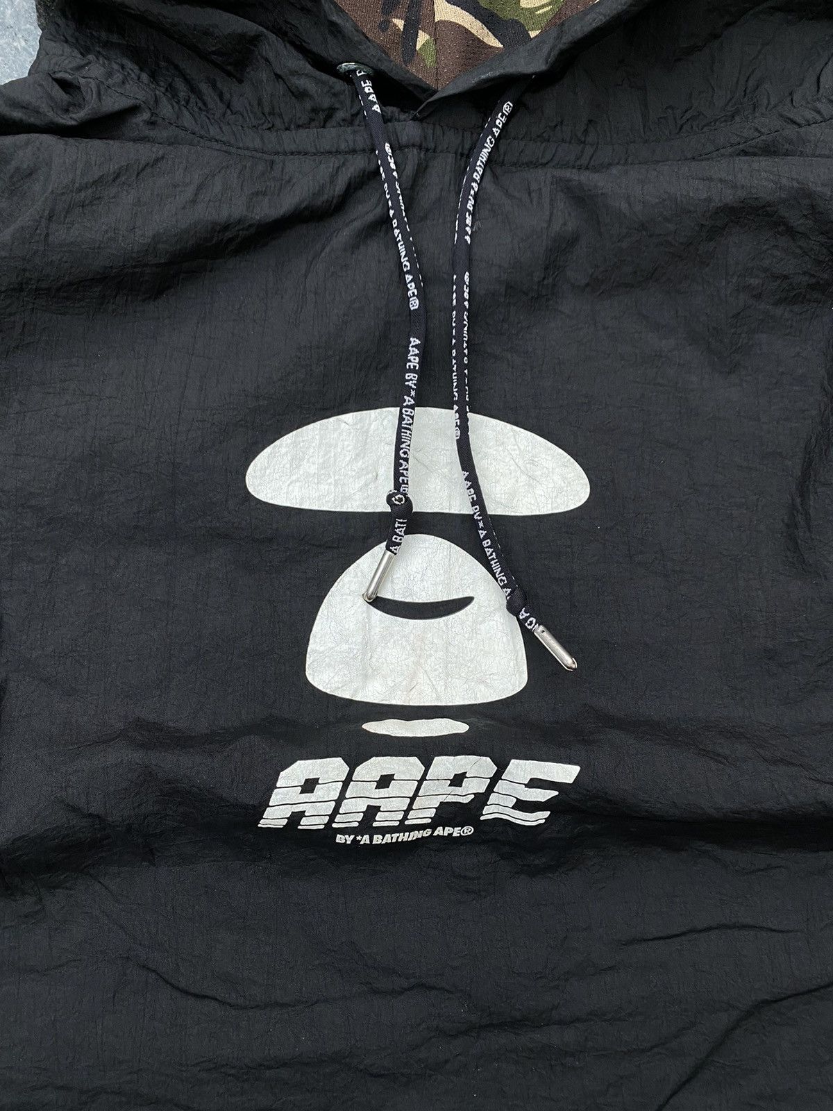 Aape AAPE RARE MULTI LOGO BIG RETRO NYLON JACKEY | Grailed