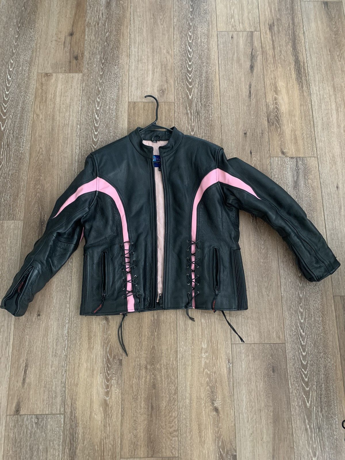 Vintage Black & pink leather jacket | Grailed