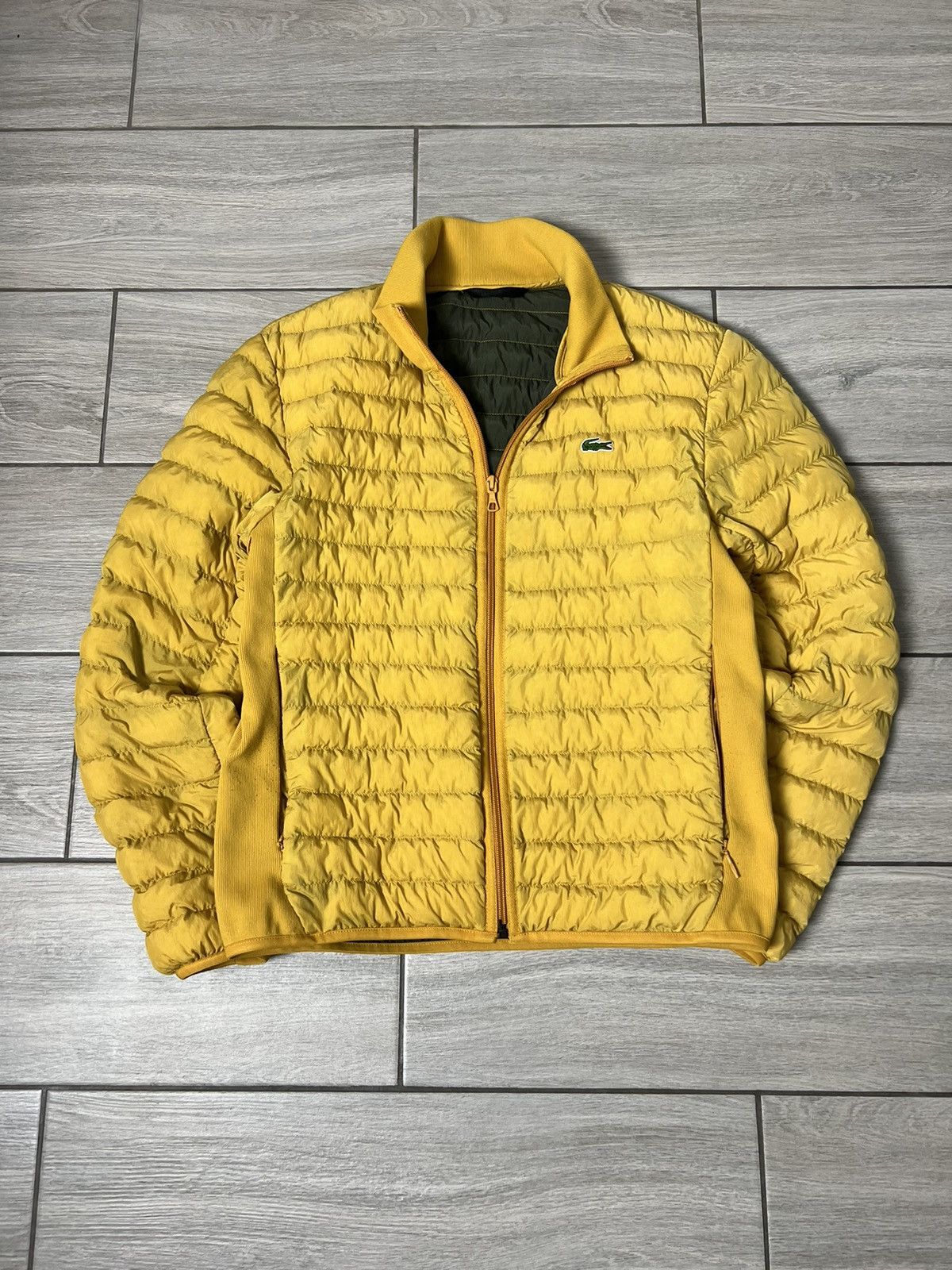 Yellow lacoste jacket store