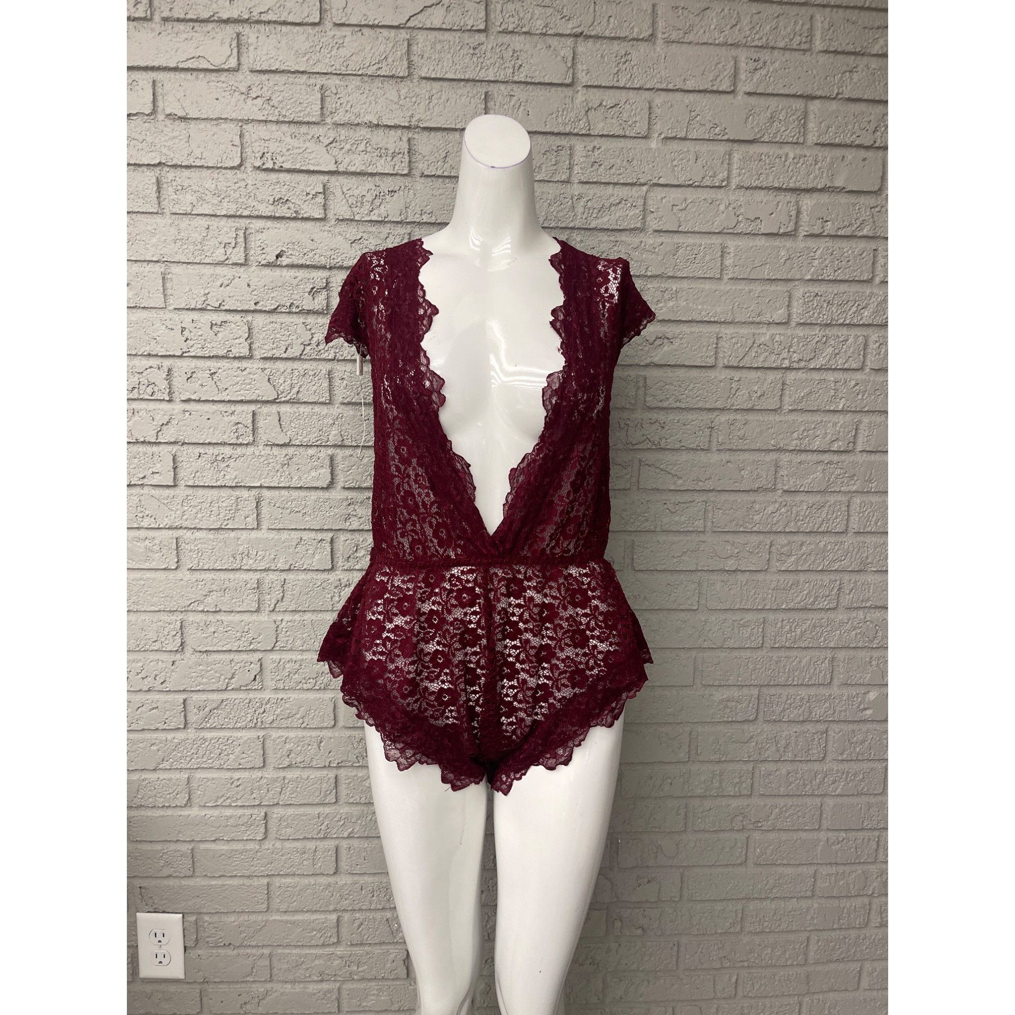 Other Burgundy Stretch Lace Teddy Size 2XL | Grailed
