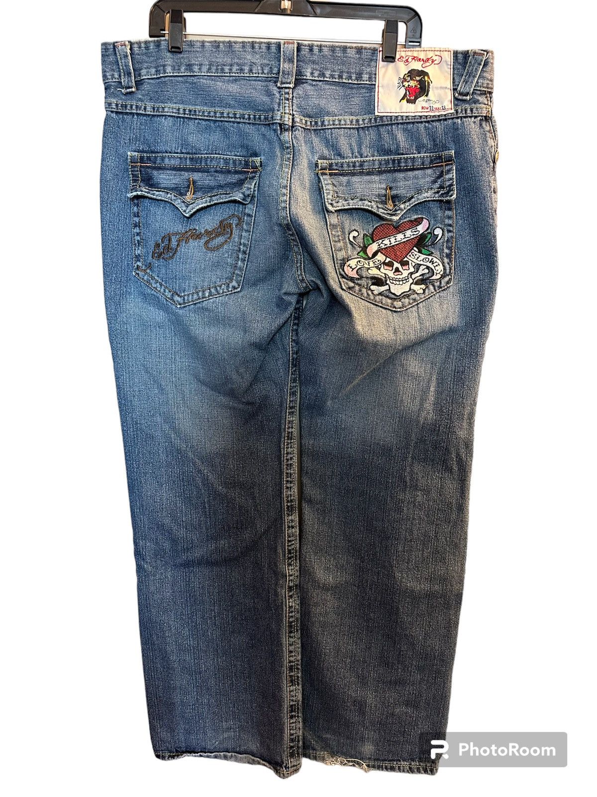 Ed Hardy × Streetwear × Vintage 90s Ed Hardy Vintage Tattoo Wear Denim ...