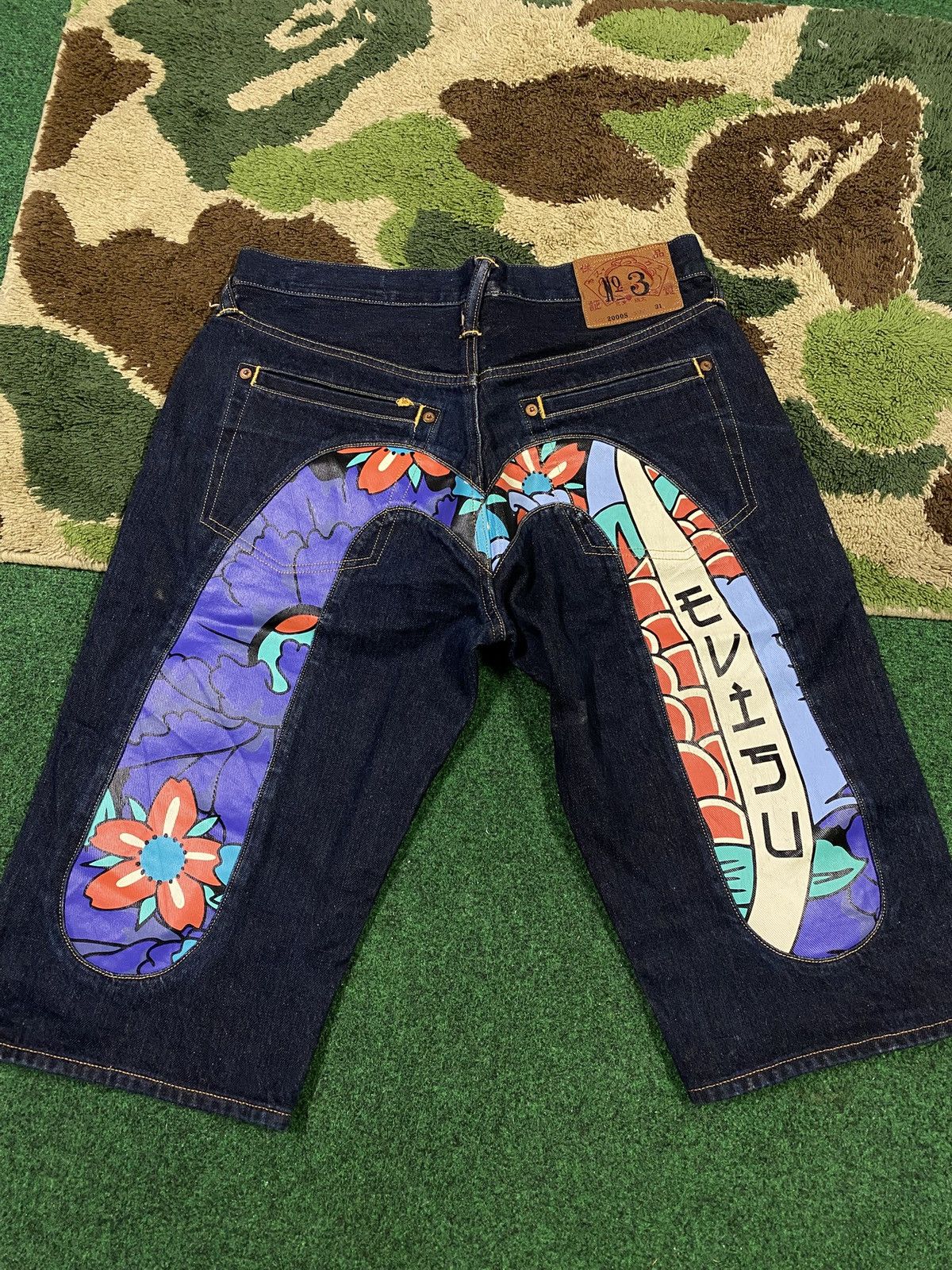 Evisu Evisu Japanese Denim Shorts Big Logo Sz 32 | Grailed