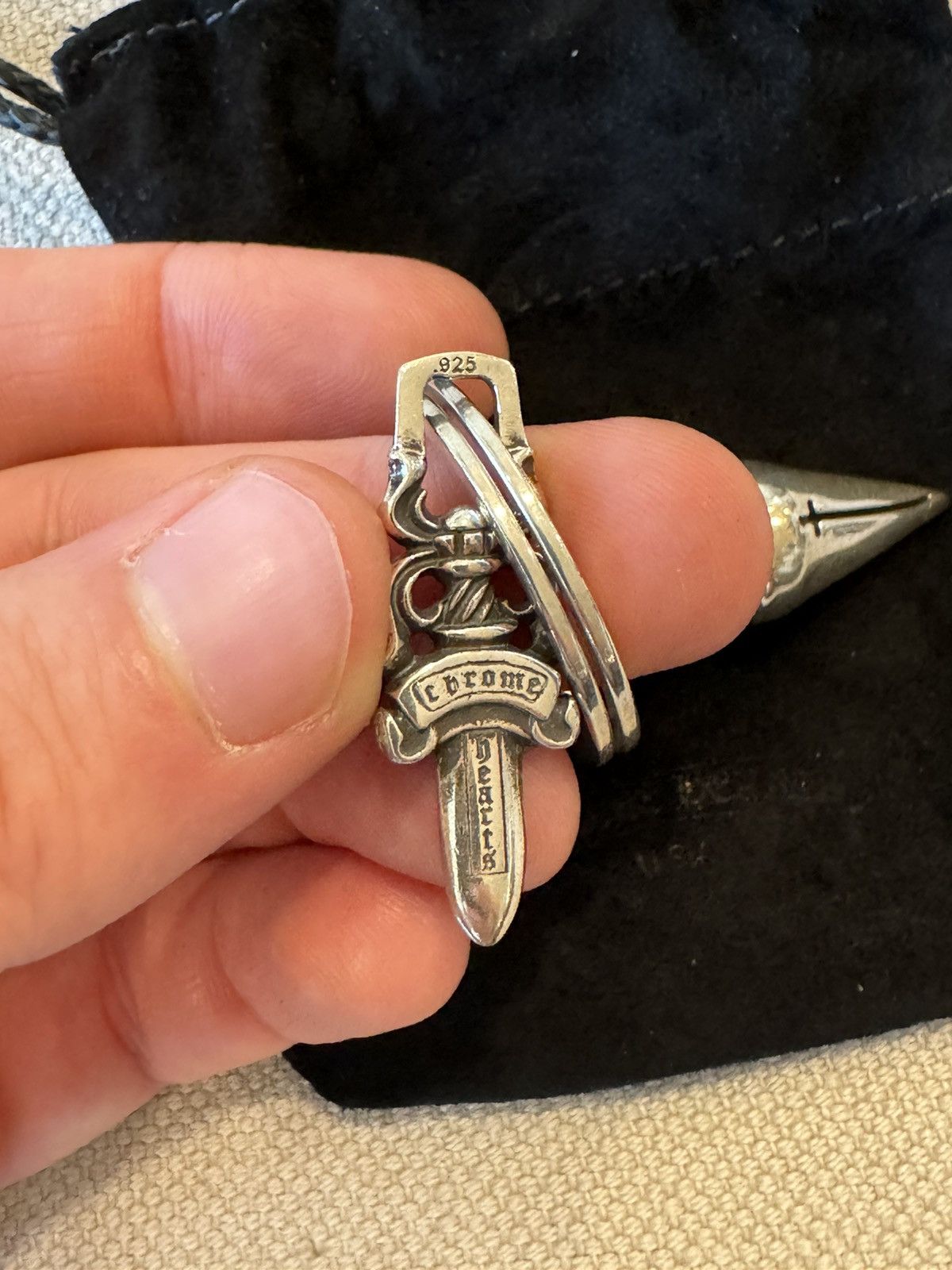 Chrome Hearts Chrome Hearts XL Spike & Dagger Key Ring | Grailed