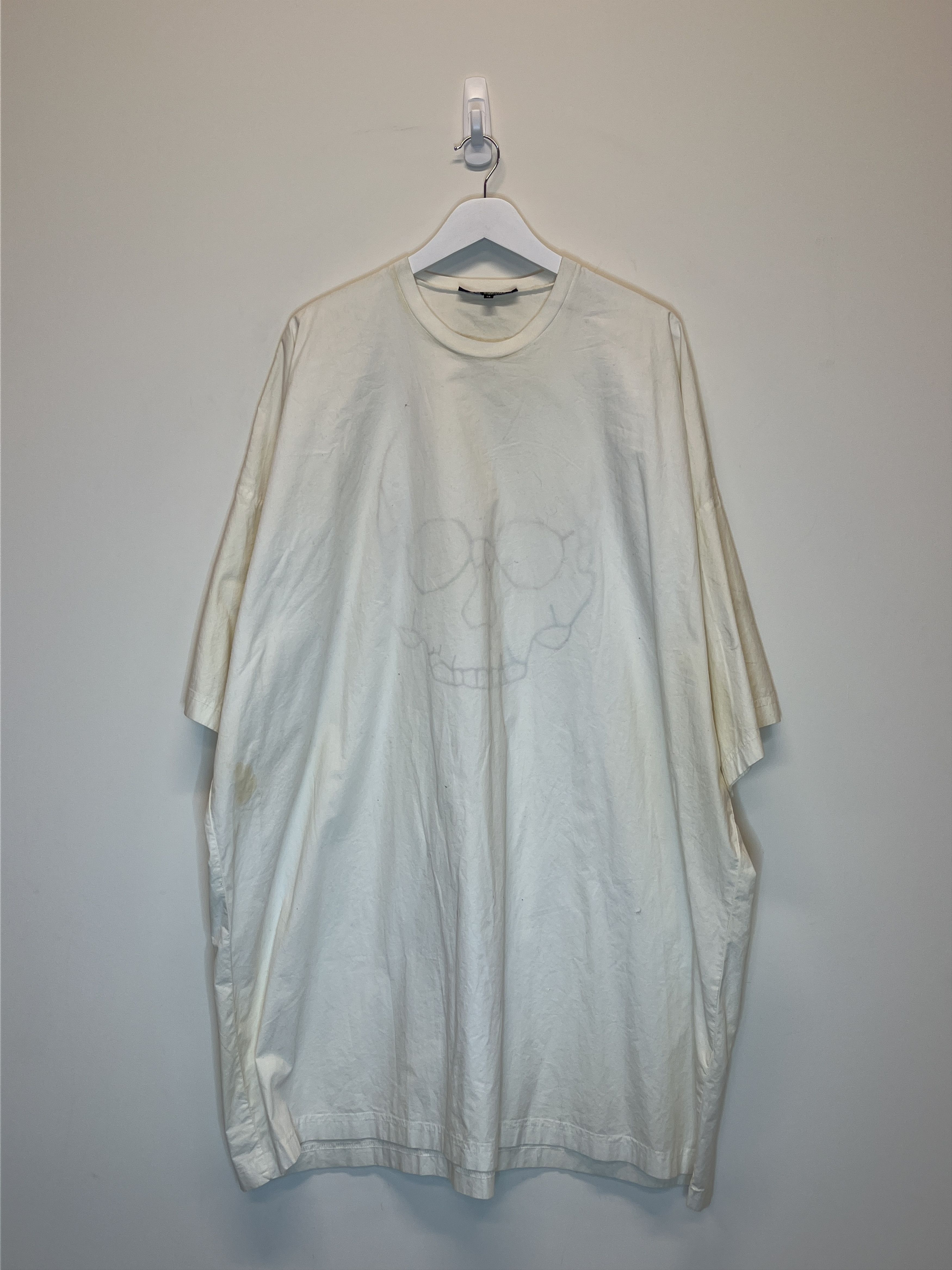 Raf Simons SS04 Oversized Hand Painted Skull T-Shirt | Grailed