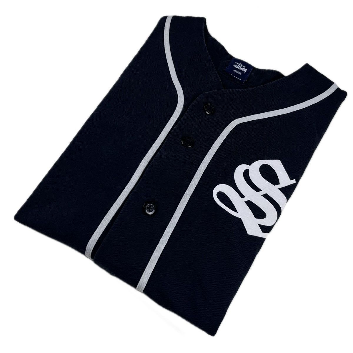 Vintage Stussy Black Baseball Button Up Jersey Shirt (Stüssy) M | Grailed