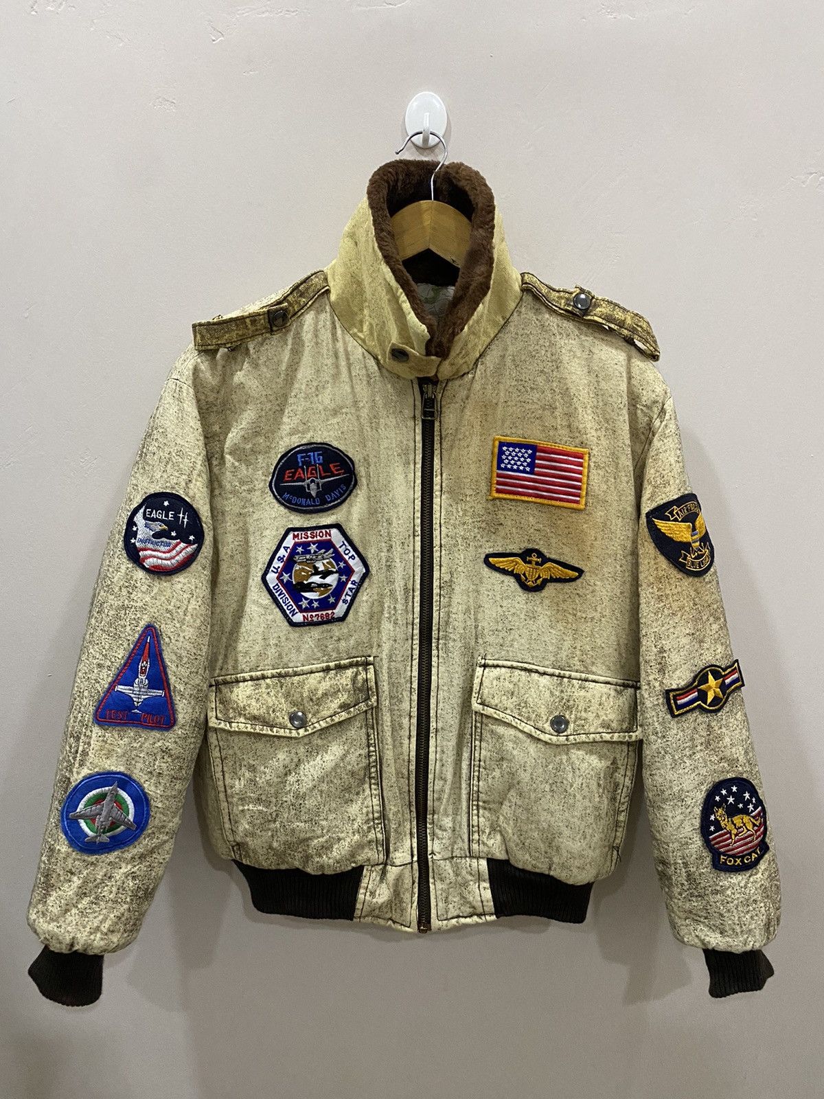 Bomber Jacket Bomber Authentic Flight Jacket Faux leather Top Star ...