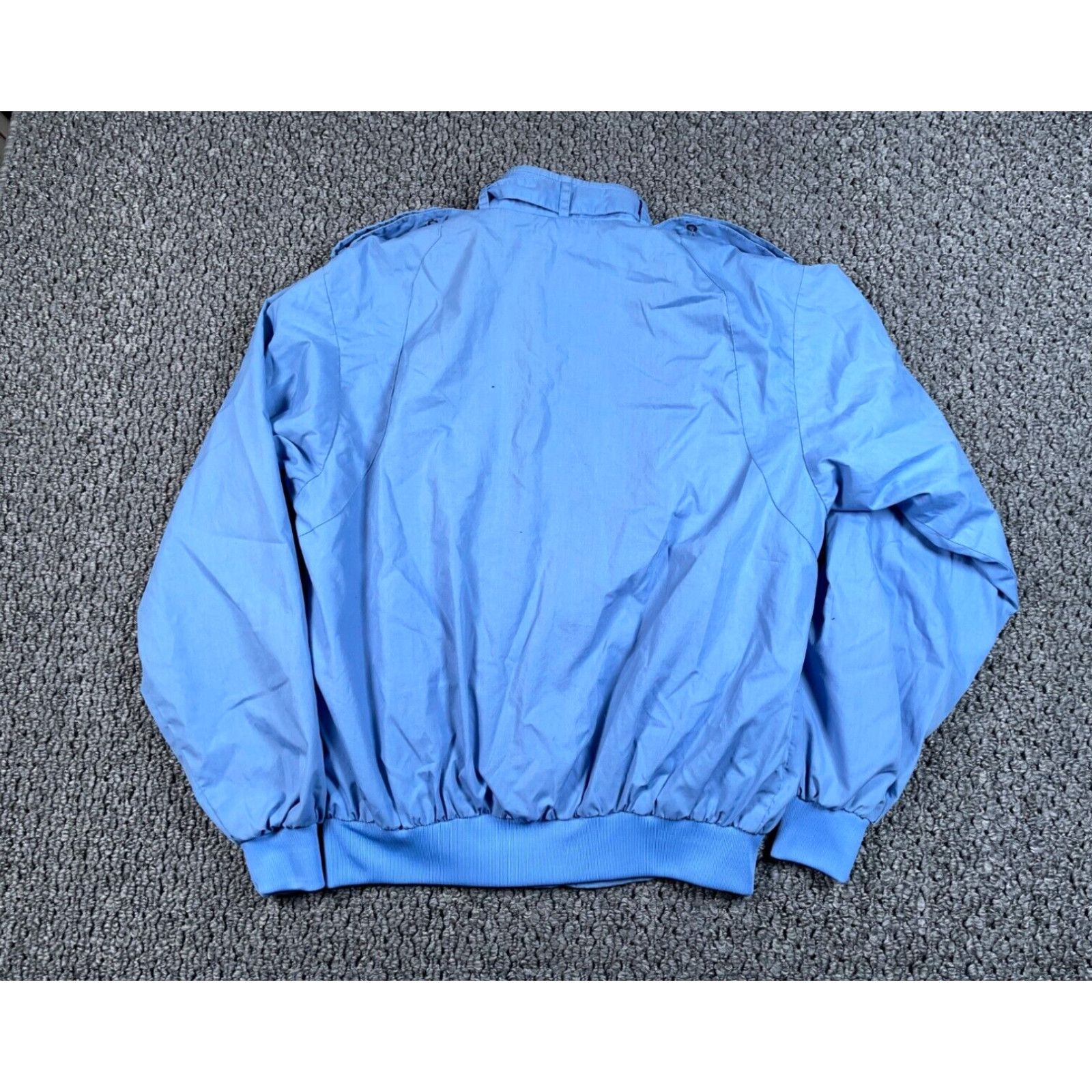 Vintage VTG 80s Lightweight Zip Bomber Jacket Adult Medium Sky Blue ...