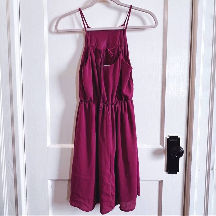 Other LUSH Maroon Tied Back Flow Dress | Grailed