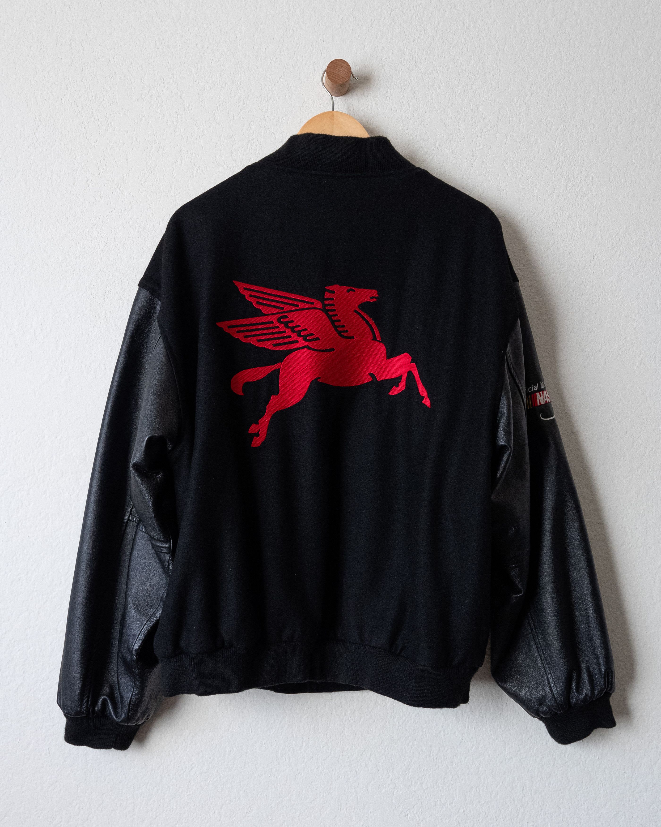 Streetwear × Vintage Vintage Nascar Mobil 1 Racing Leather Bomber ...