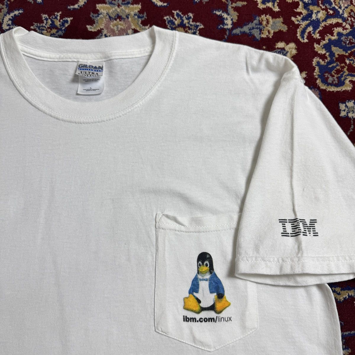 Microsoft Vintage 90s IBM Linux Penguin logo computer IT techwear tee ...